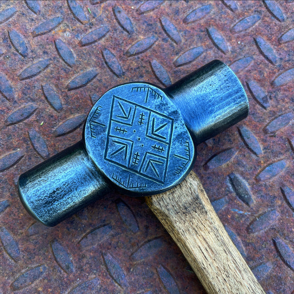 3 pound decorated rounding hammer – Cergol Tool & Forgeworks