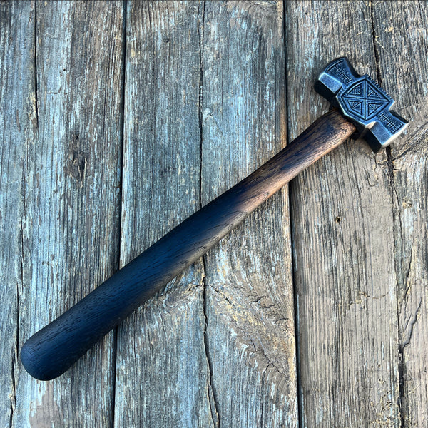 1.2 pound decorated bench hammer – Cergol Tool & Forgeworks