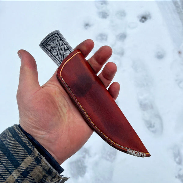 Forged full metal decorated camp knife – Cergol Tool & Forgeworks